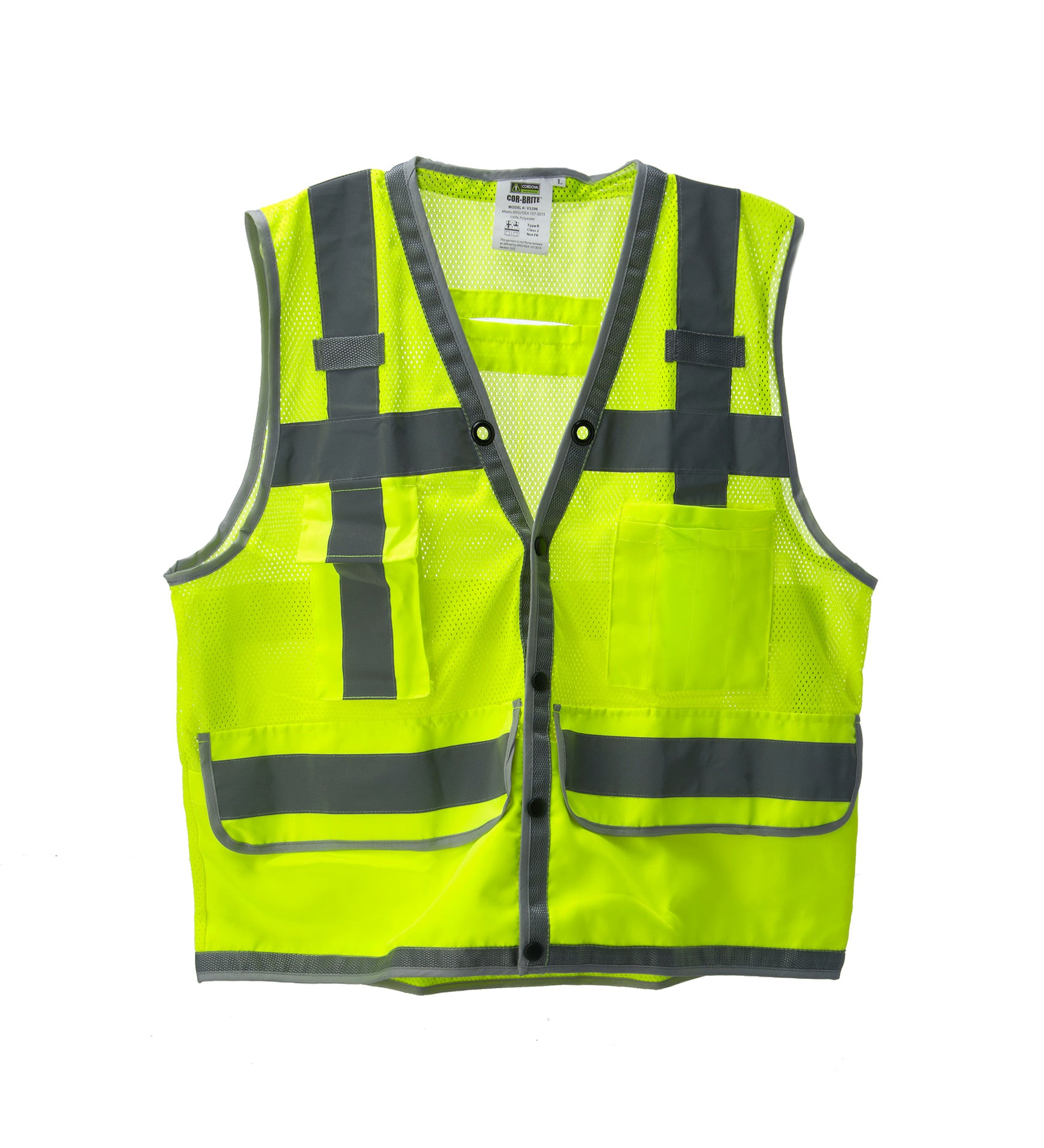 Class 2 Hi-Vis Lime Heavy Duty, Surveyor Vest – 123SafetyGear