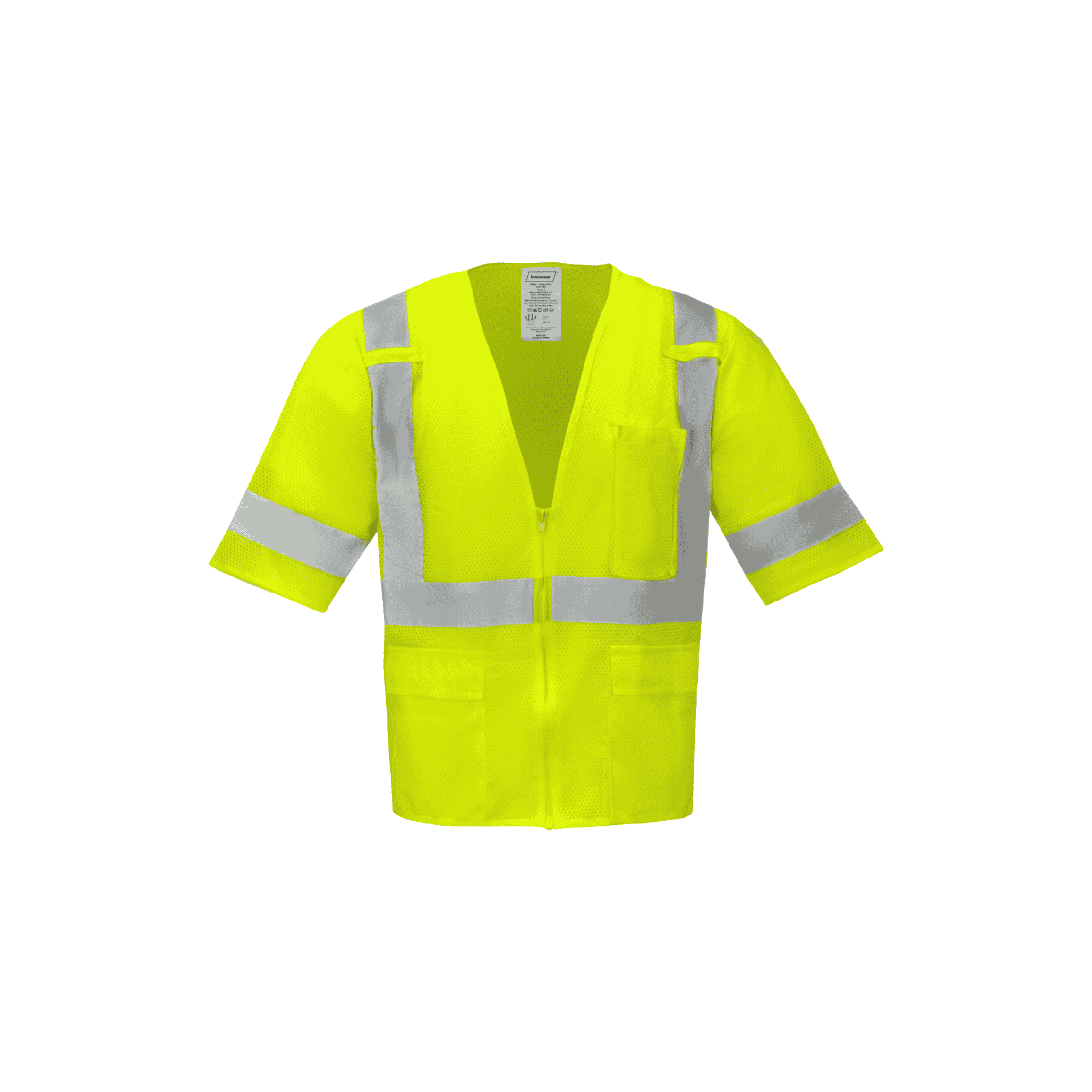 Class 3 Lime Zipper Safety Vest (5 Pockets) – 123SafetyGear