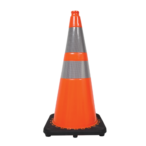 36" Orange PVC Safety Cone with Double Reflective Collar – 123SafetyGear