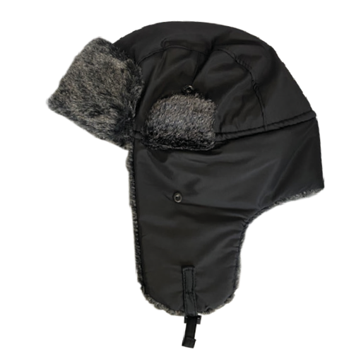 Black Winter Trooper Hat with Fur Lining – 123SafetyGear