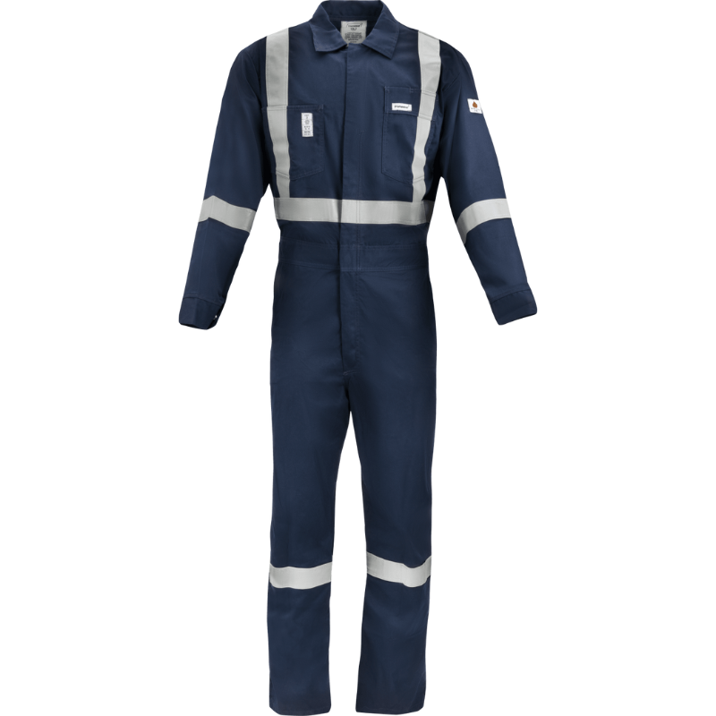 Flame Resistant Coverall with Reflective Tape – 123SafetyGear