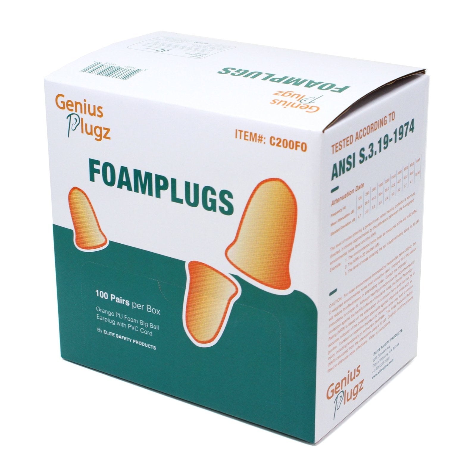 Foam Earplug (Corded & Orange) | 123SafetyGear