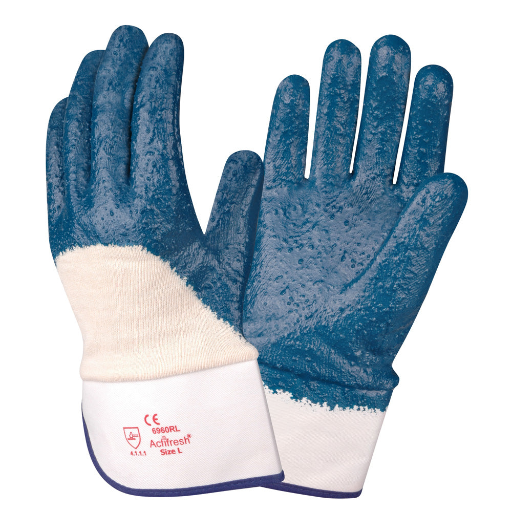 Single Pair - Premium Nitrile Palm Coated with Jersey Lining and Rough ...