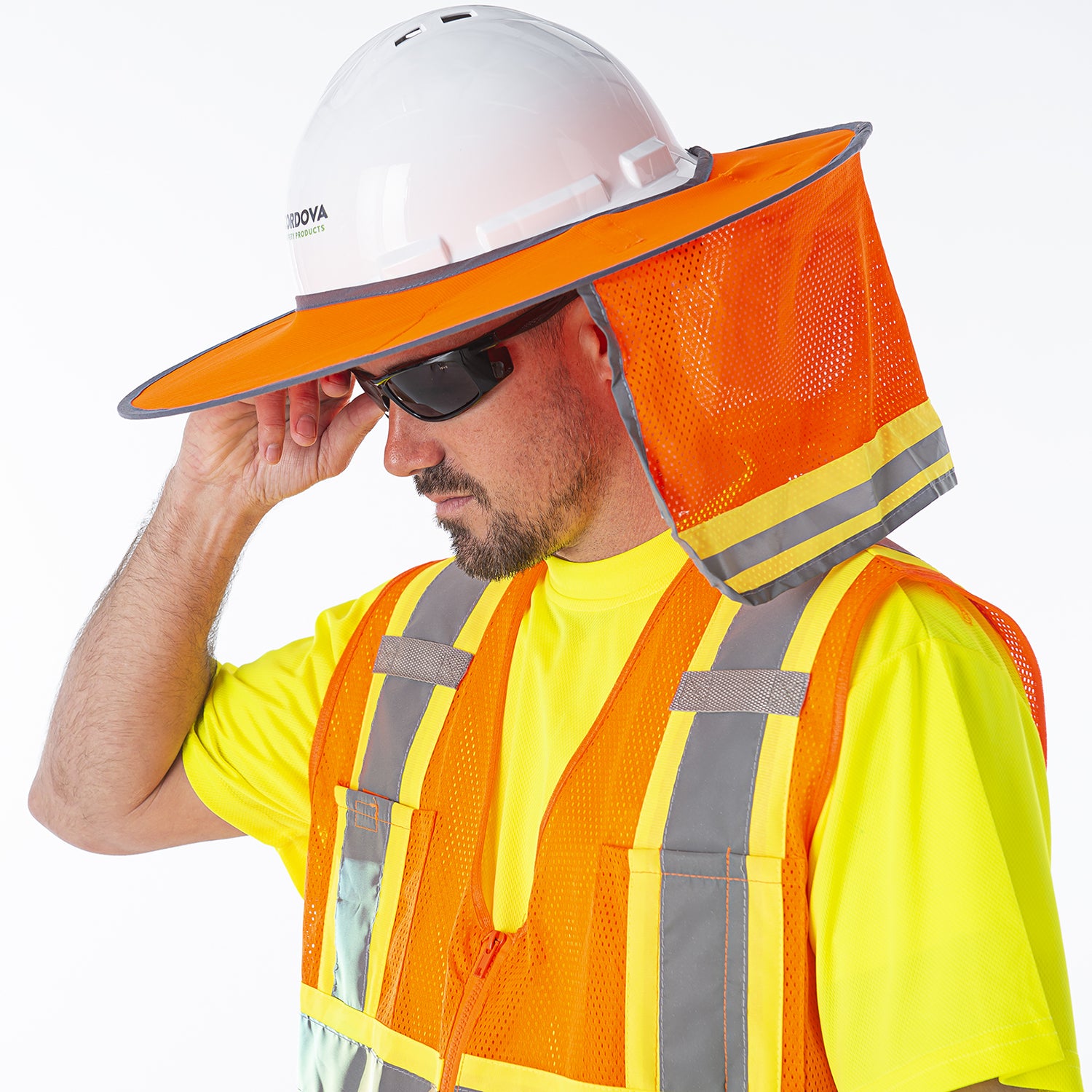 Hi-Vis Orange Polyester Mesh Neck Shade | 123SafetyGear