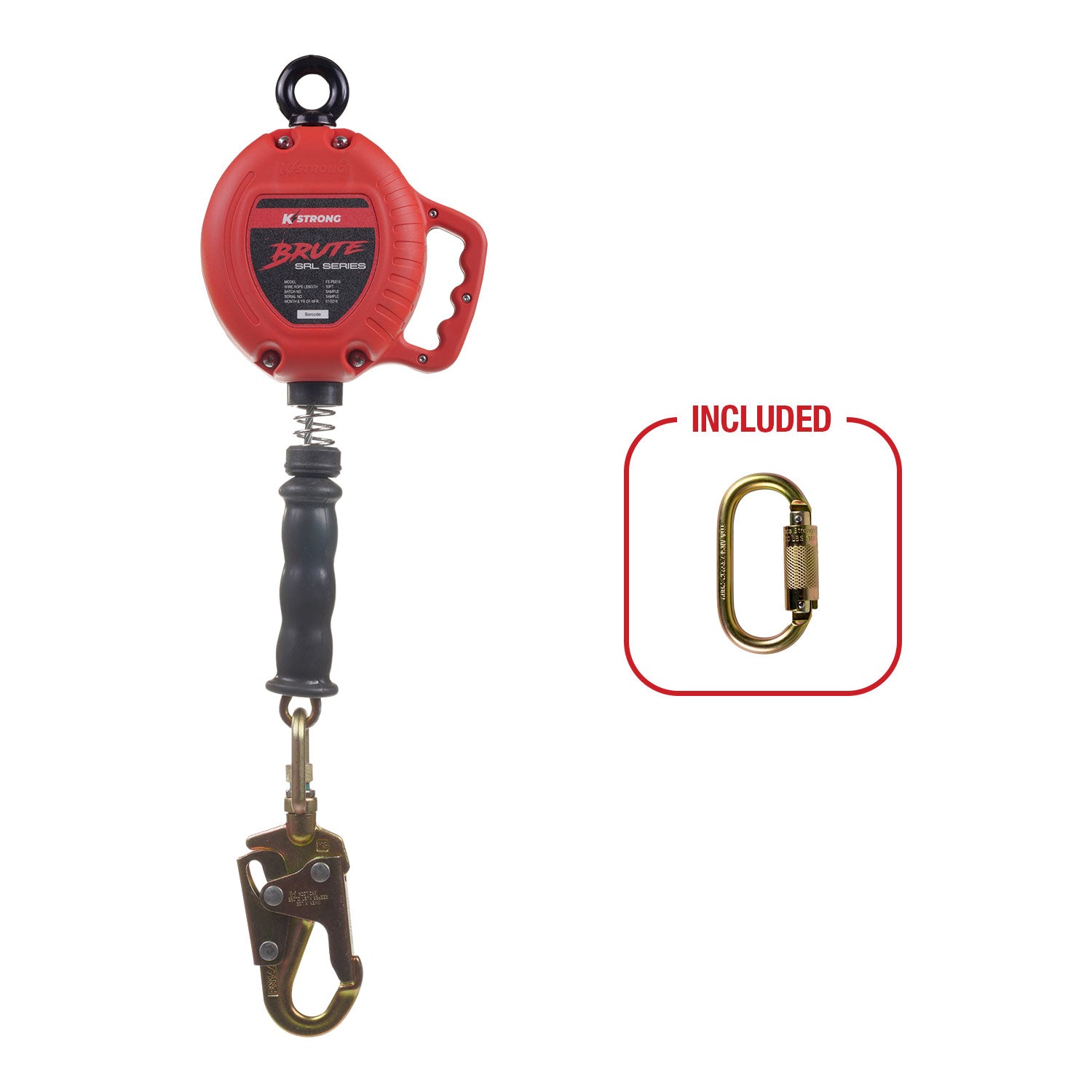 10 ft. Cable SRL with snap hook. Includes installation carabiner (ANSI ...