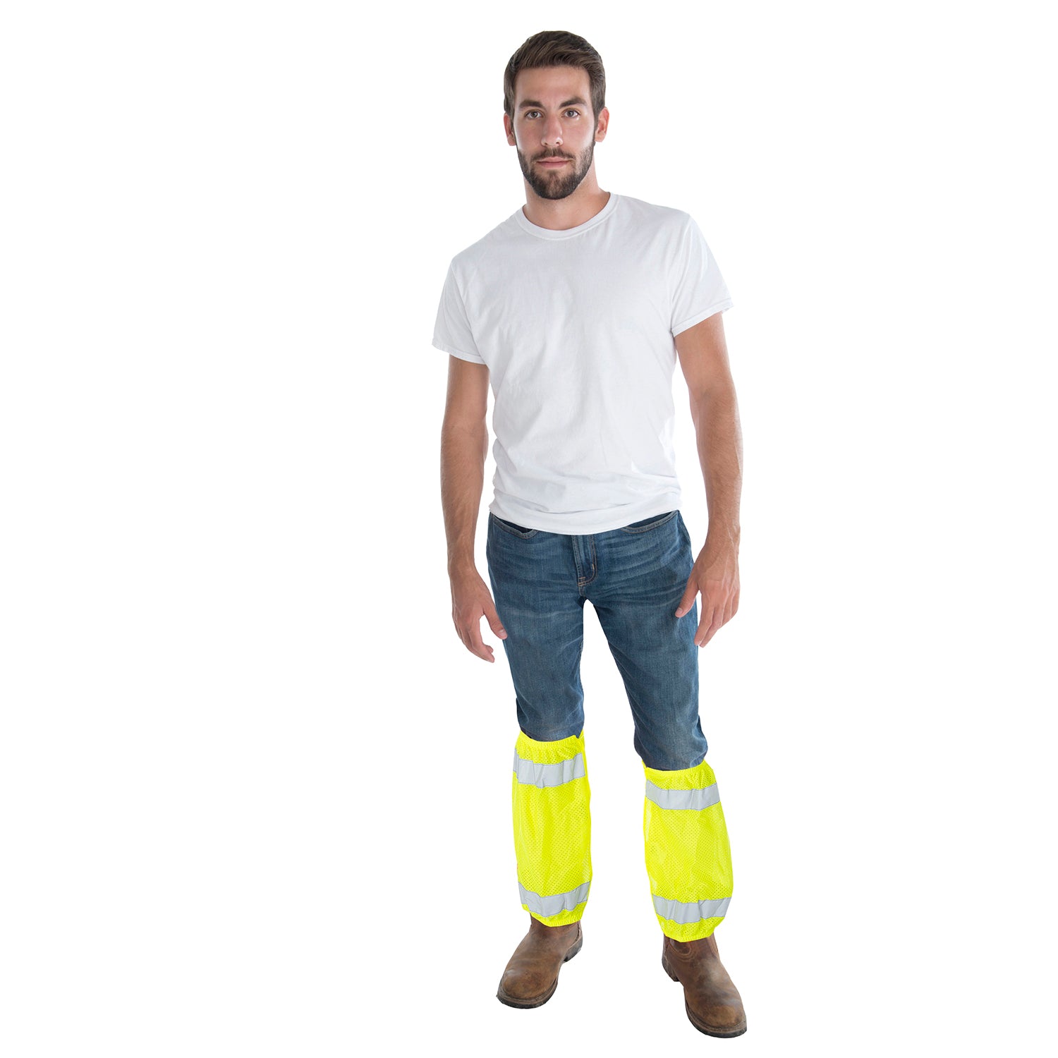 Hi Vis Lime Class E Leg Covers – 123SafetyGear