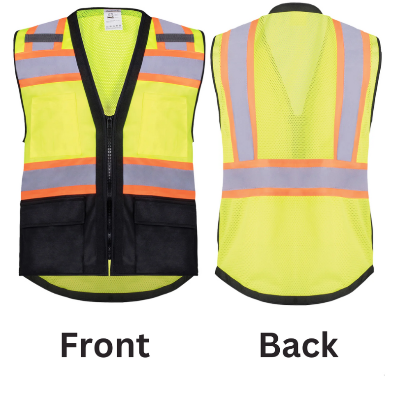 Hi Vis Green Surveyor Vest with Mesh Back – 123SafetyGear