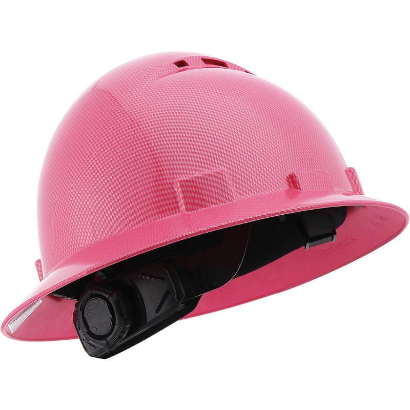 Pink HDPE Fiber Full Brim Hard Hat – 123SafetyGear